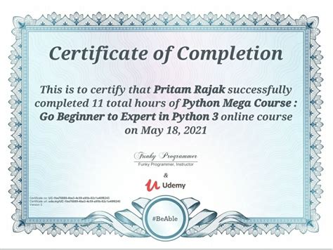 Pritam Rajak On Linkedin Python Mega Course Complete