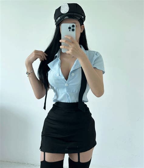 🏃당일발송💜모자set 가터벨트 스타킹set 제복 코스튬 섹시 코스프레 남친 이벤트 방송의상 할로윈 컨셉촬영 릴스 페스티벌 홀복 에이블리