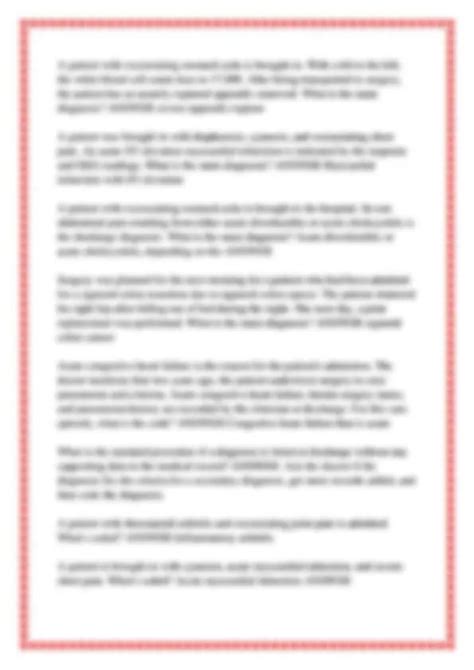 Icd 10 Cm And Icd 10 Pcs Coding Exercises And Questions Exams Nursing