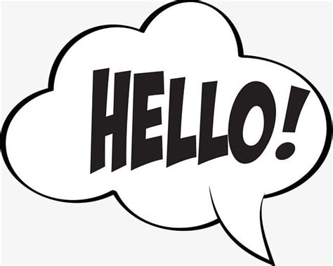 Hello Clipart Black And White