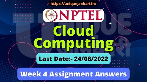 Nptel Cloud Computing Week 4 Assignment 4 Answers July 2022 Unique Jankari Youtube