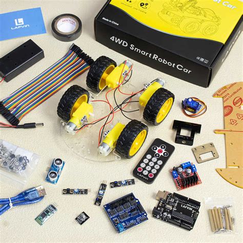 multi function 4wd robot car kits with ultrasonic module