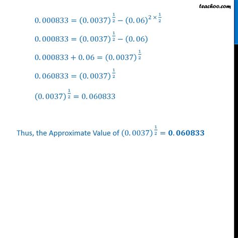 Ex Class Using Differentials Find Approximate Value Of