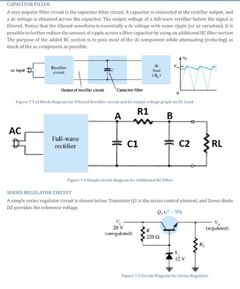 Solved CAPACITOR FILTER A Very Popular Filter Circuit Is The Answer Transtutors