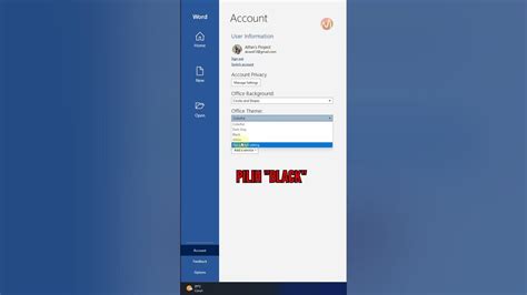 Dark Mode Microsoft Word Youtube