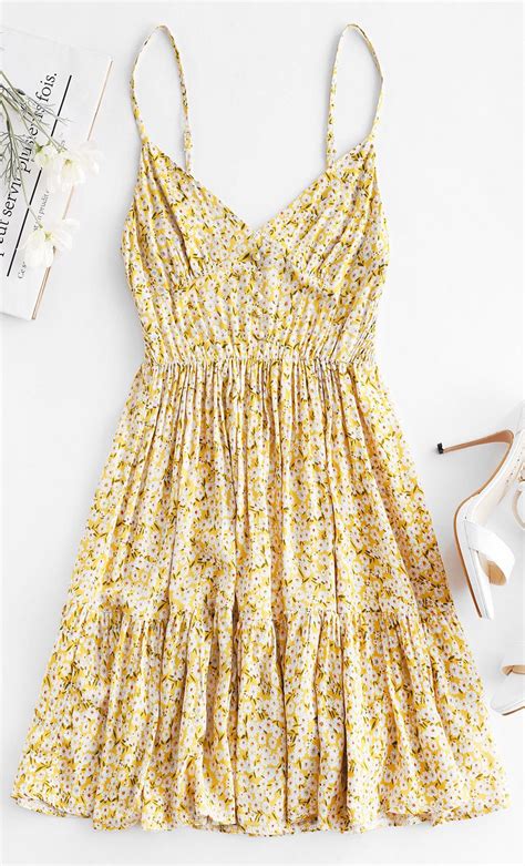 Buy Cute Yellow Floral Sundress For This Summer Casual Dress Vestidos
