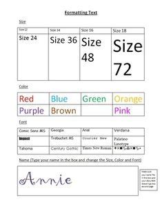 This Is A Great Tool For Introducing Babe Babes To Formatting Font In Microsoft Word