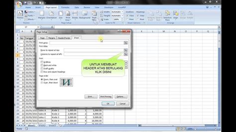 Cara Print Header Berulang Di Excel Youtube