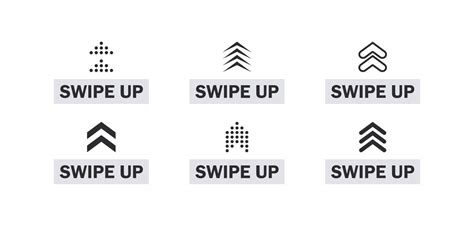 Swipe Up Arrows Icons Conceptual Swipe Symbols Scrolling Slide Icons Vector Scalable Graphics