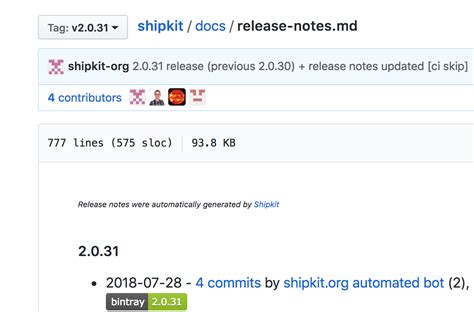 Make Versions In Release Notes Linkable · Issue 493 · Mockitoshipkit