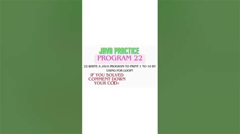Java Practice Program 22 Java Javaprogramming Youtube Youtubeshorts Viral Education