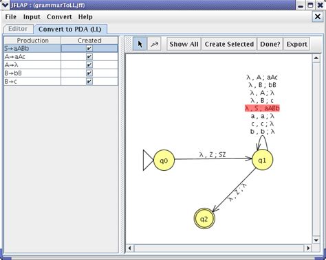 After Entering All The Transitions Tothe Pda Your Jflap Window Should Look Similar To This