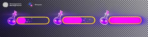 Premium Psd Game Ui Loading Progress Bars 3d Render Set Magic Cartoon Interface Design