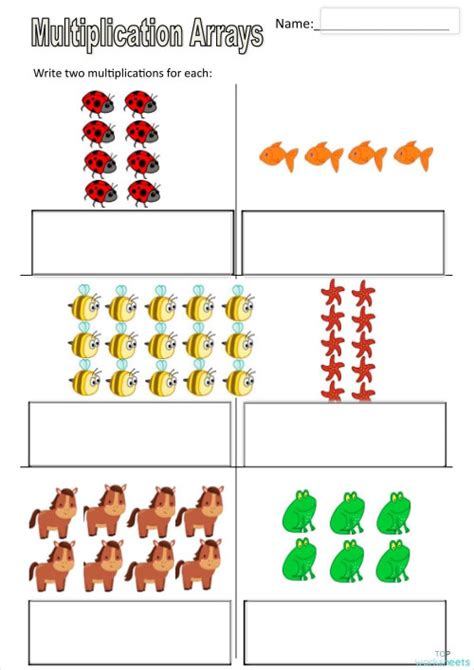 Multiplication Arrays Interactive Worksheet Topworksheets