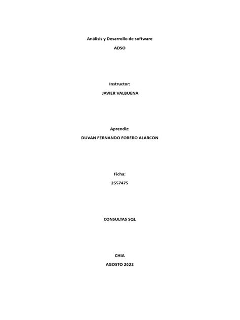 Consultas Sql Sobre Tablas Pdf