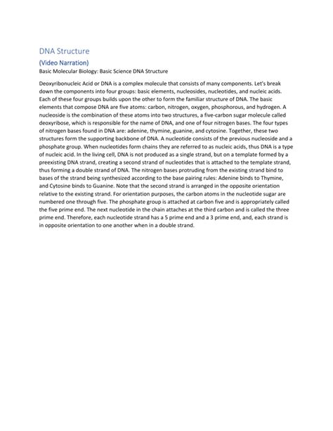 DNA Structure Explained A Molecular Biology Overview