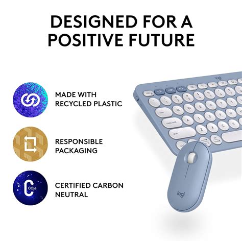 Buy Logitech Pebble 2 Wireless Keyboard And Mouse Combo Quiet And Customizable Tonal Blue