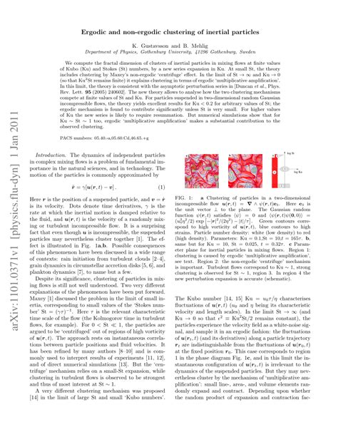 Pdf Ergodic And Non Ergodic Clustering Of Inertial Particles