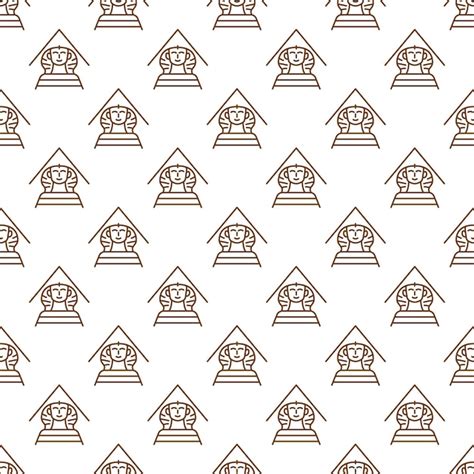 Premium Vector Egyptian Sphinx Vector Geometric Concept Minimal Line Seamless Pattern