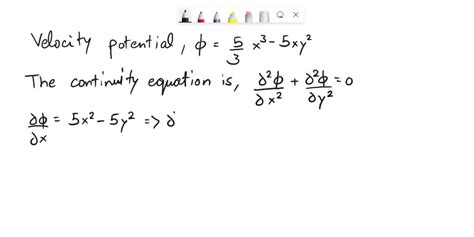 solved the velocity potential for a given two dimensional flow field