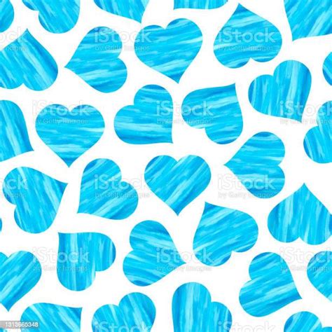 흰색 배경에 추상적 인 줄무늬와 청록색 마음 매끄러운 패턴 수채화 일러스트레이션 직물에 인쇄 카드 초대장 포장의 디자인 0명에 대한 스톡 벡터 아트 및 기타 이미지 Istock