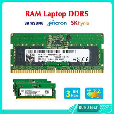 Ram Laptop Ddr5 8gb 16gb Bus 4800 5600mhz Samsung Skhynix Micron Crucial Shopee Việt Nam
