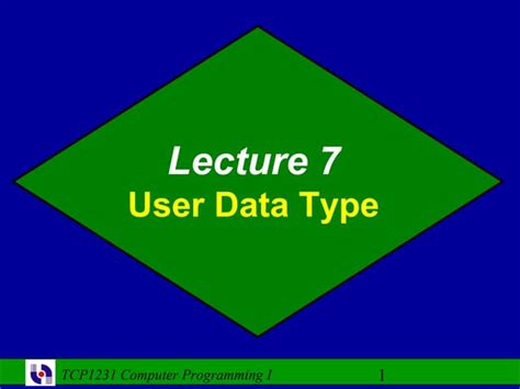 Computer Programming Lecture 7 Ppt
