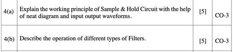 Solved 4a Explain The Working Principle Of Sample Hold Circuit With The Help 5 Of Neat