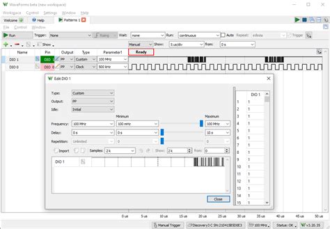 Analog Discovery 3 Custom Waveform And Continuous Clock Test And Measurement Digilent Forum