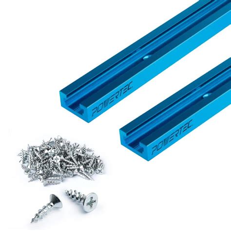 ‎powertec 36 In X 2 Universal T Track With 100 Pcs Wood Screws Double Cut Profile T Track With