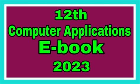 12th Computer Applications English Medium E Book Pdf 2023 New Cs