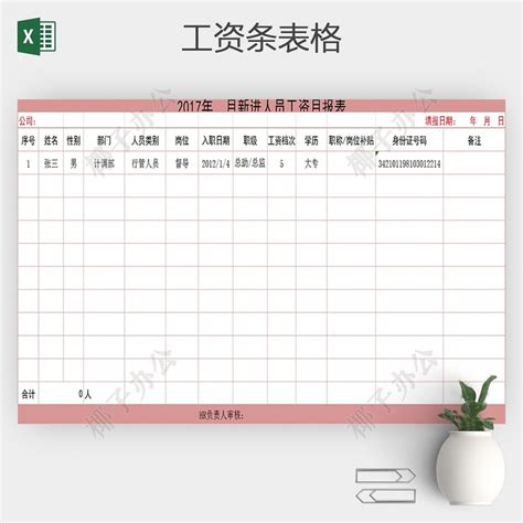 Excel企业公司工资条模板 椰子办公