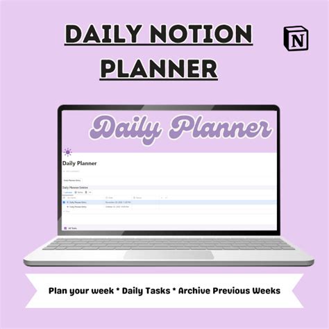Daily Notion Planner Deidre Mensah