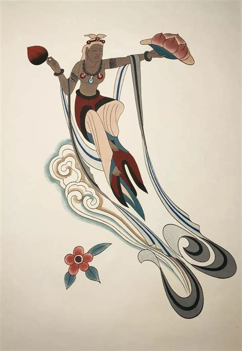 敦煌飞天壁画高清图 敦煌壁画飞天 敦煌飞天壁画 第3页 大山谷图库