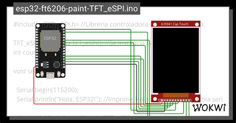 Esp32 Ft6206 Paint TFT ESPI JRARENAS Ino Wokwi ESP32 STM32 Arduino Simulator