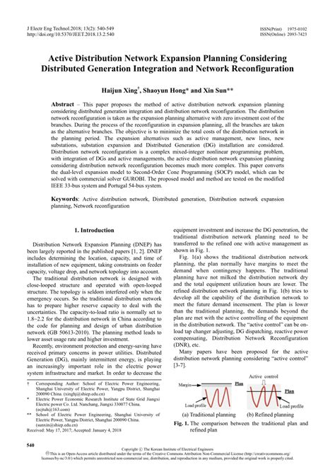 Pdf Active Distribution Network Expansion Planning Considering Distributed Generation