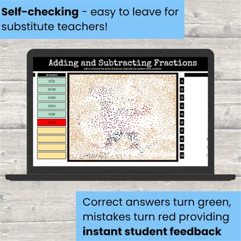 Adding And Subtracting Fractions Simplifying Fractions Digital Worksheet