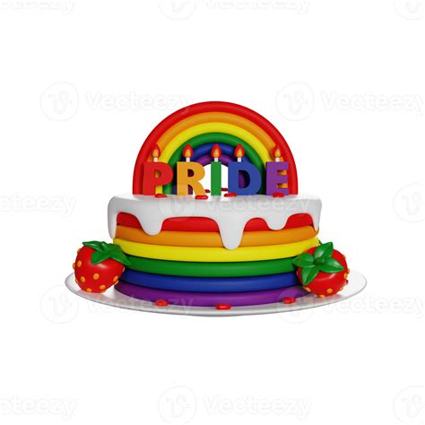 Pride Cake Lgbtq Rainbow Lgbt Human Rights 3d Render Icon 31107372 Png