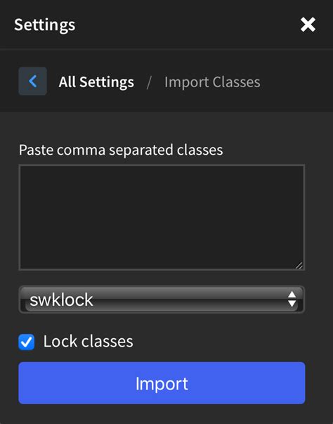 import and lock multiple classes at once docs swiss knife oxygen