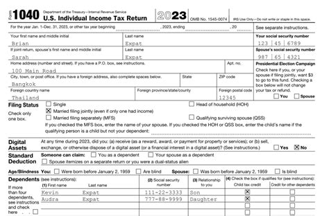 Irs Form 1040 How To File Your Expat Tax Return Worksheets Library
