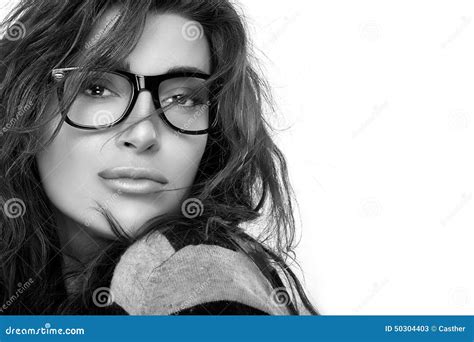 Cool Trendy Eyewear Beauty Fashion Young Woman In Glasses Stock Image