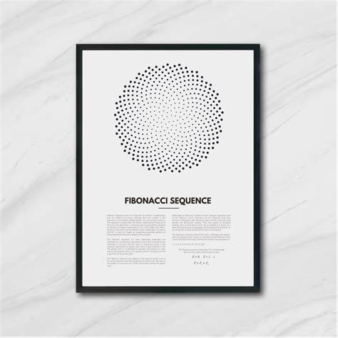 Fibonacci Sequence Golden Ratio Printable Wall Art Math Science Physics Printable Download
