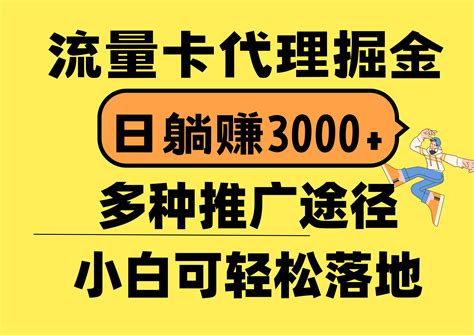 流量卡代理掘金日躺赚3000 首码平台变现更暴力多种推广途径新 老高项目网