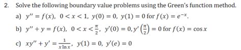 2 Solve The Following Boundary Value Problems Using