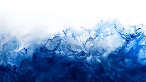A Dynamic Abstract Of Swirling Blue Shades Resembling Smoke Or Fluid Motion Stock Illustration