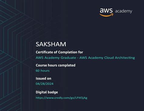 Saksham Mohan On Linkedin Aws Cloudcomputing Awsacademy