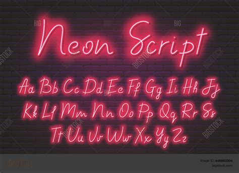 Glowing Neon Script Vector Photo Free Trial Bigstock