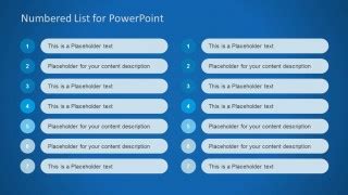 Numbered List Template For PowerPoint SlideModel