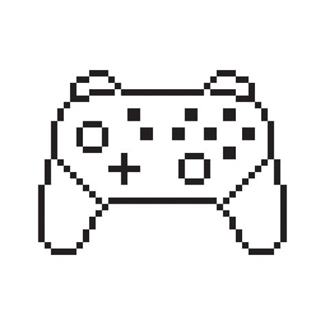 Video Game Controller Illustration Gamepad Sign Pixel Art Style Vector Art At Vecteezy