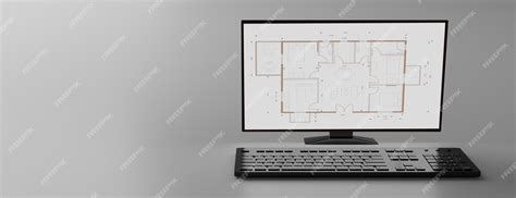 Premium Photo Architect Engineer Office Building Project Blueprint Plan On A Computer Screen